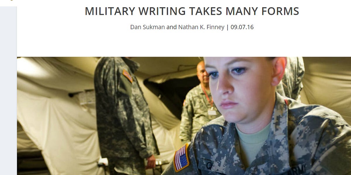 Throwback: Military Writing Takes Many Forms