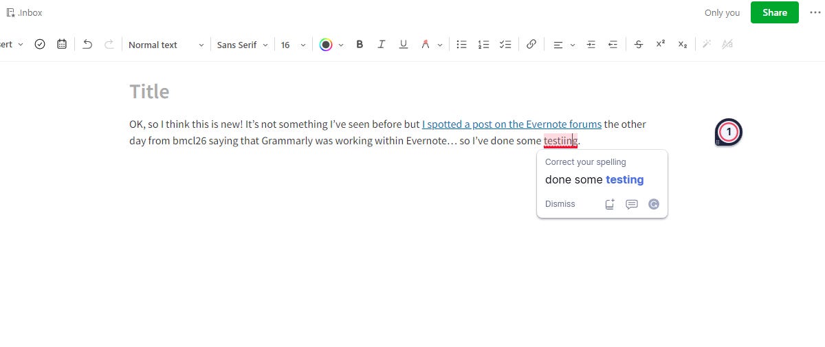 Grammarly is working with Evernote! It is! - by Jon Tromans