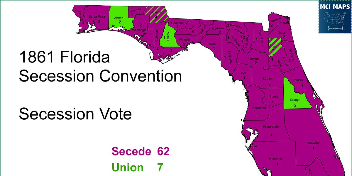 Issue #89: January 10th, 1861 - Florida Secedes from the Union