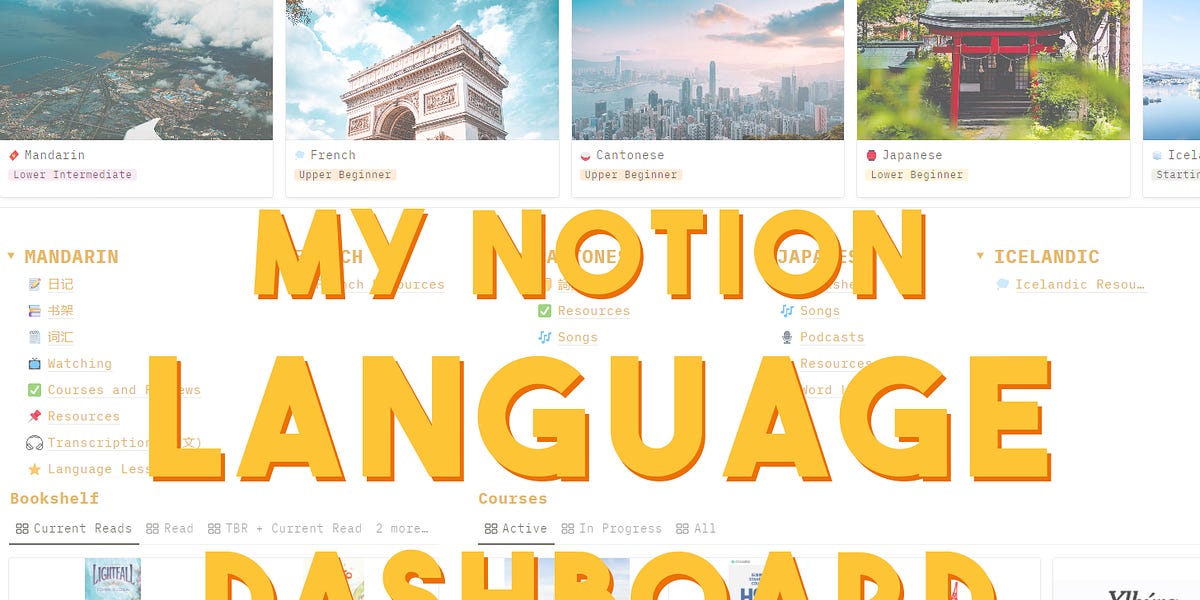 Notion Tour: My Notion Language Dashboard - by Victoria