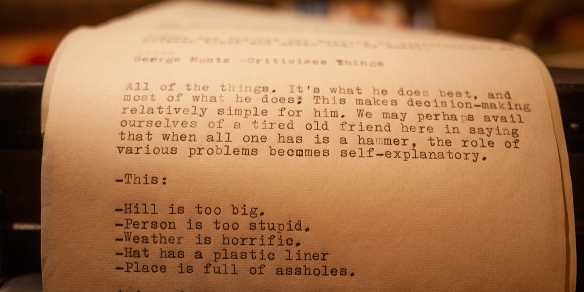 George Montz Criticises Things - by Saszek