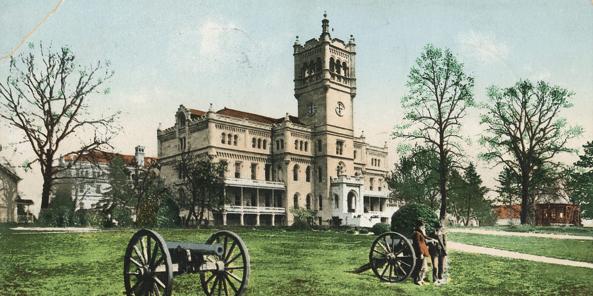The Sherman Building at Soldiers' Home, Damaged in the Recent Earthquake
