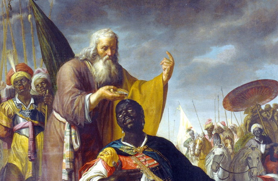 Philip baptizing the Ethiopian Eunuch - by Fr. Ben Daghir