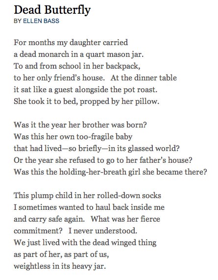 poetry pocket: the thing is, ellen bass. - Ars Poetica