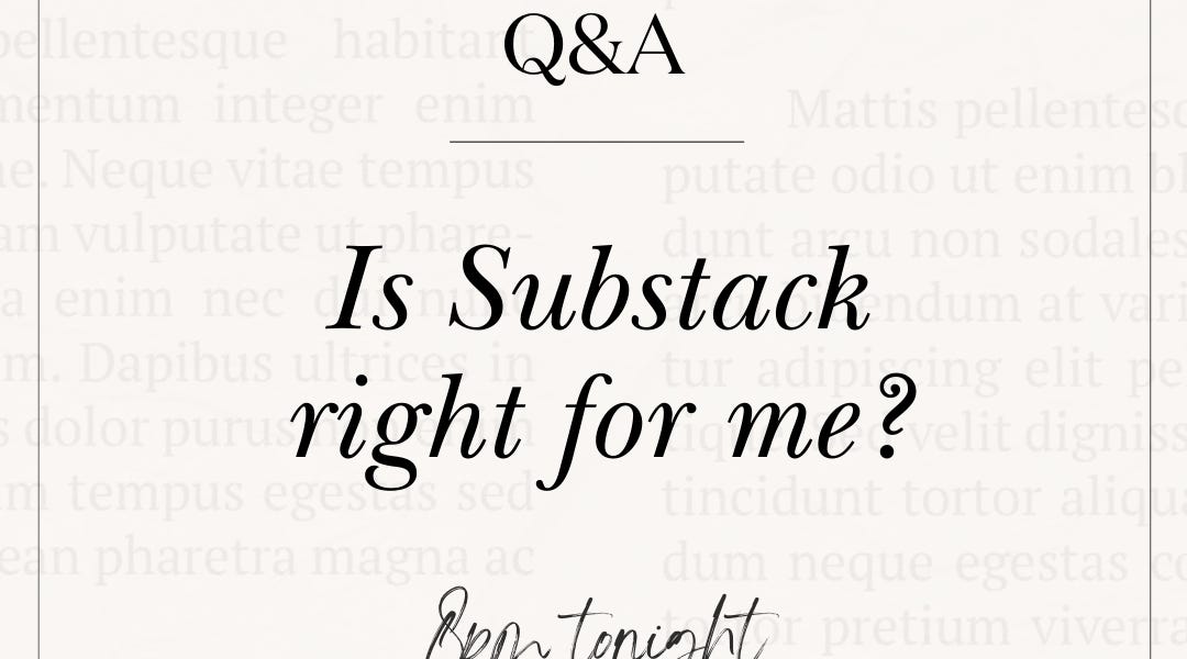 Creatives on Substack: Ask Me Anything | Live Q&A