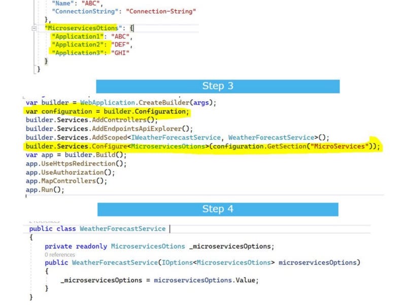 How To Read Values From Appsetting Through Ioptions In Net