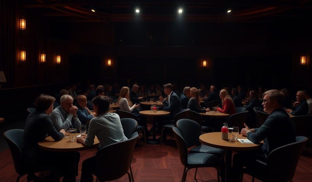 Cabaret seating–one of those awkward solo social situations