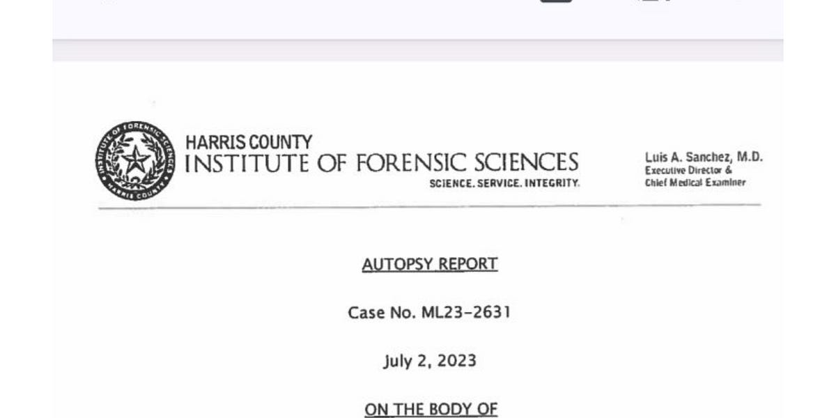 Texas House Rep Harold Dutton Chief of Staff Toxicology Report Findings ...