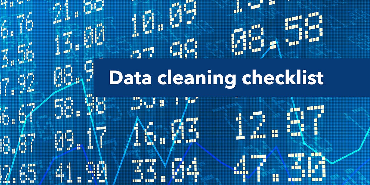 Data cleaning checklist for junior analysts