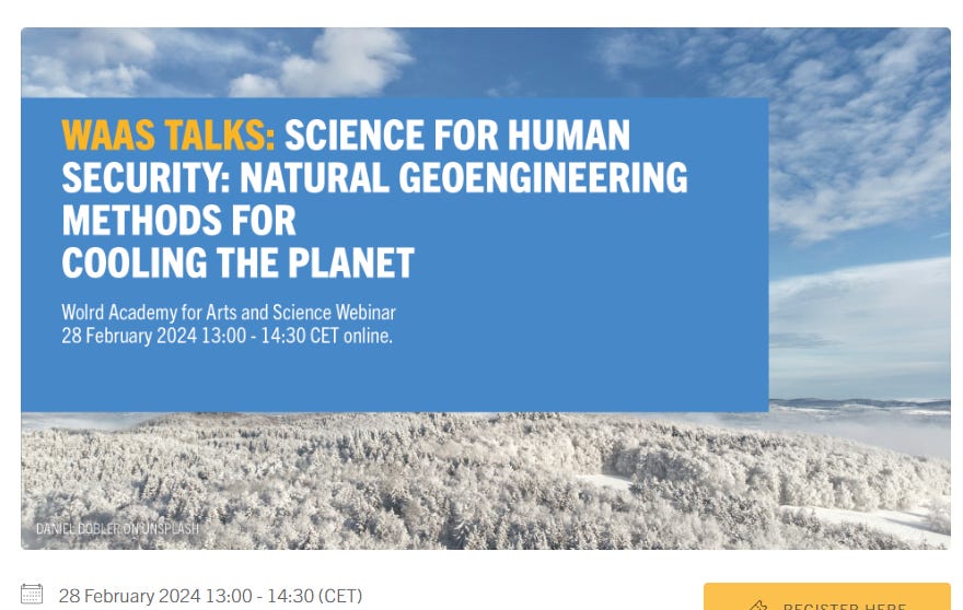 Natural Geoengineering: can the Ecosystem Save the Planet?