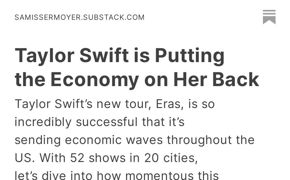 Taylor Swift is Putting the Economy on Her Back