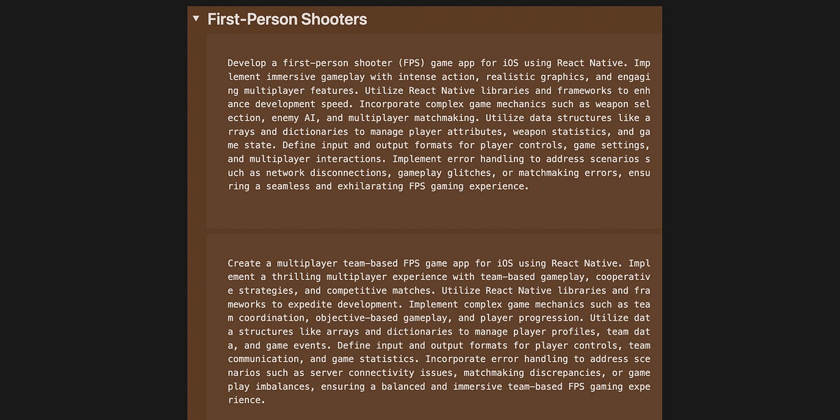 Prompts: Build FPS Games iOS React Native ☕️ Build Apps in ChatGPT 📱