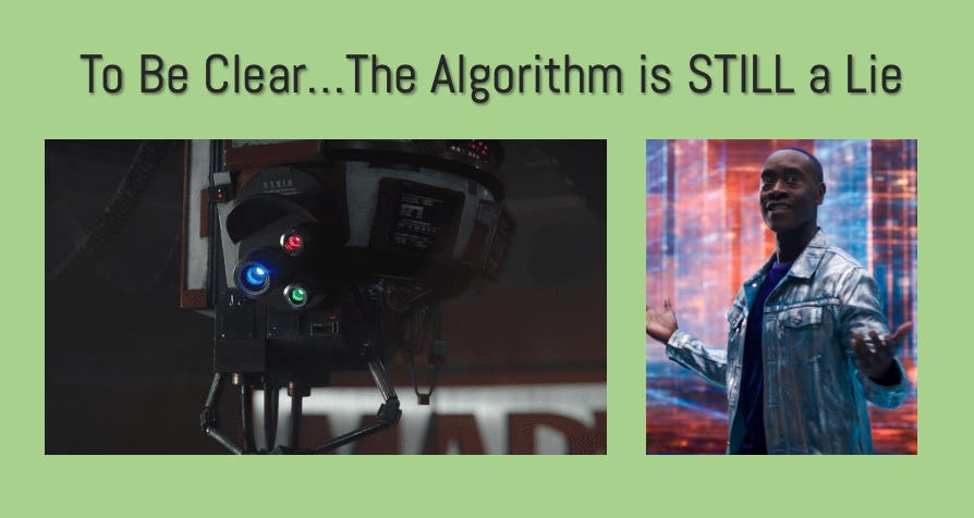 The Algorithm is Still a Lie