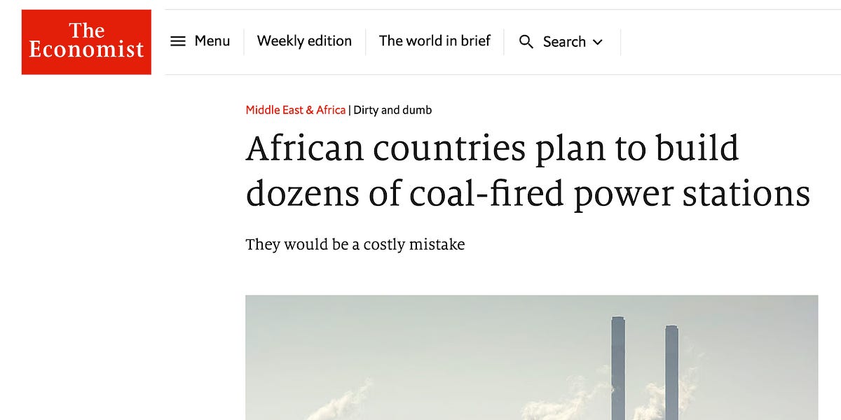 Let’s stop worrying about African coal. - by Todd Moss