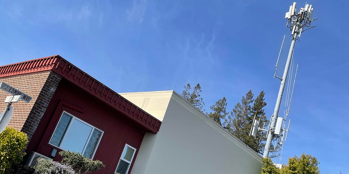 Cell tower expanded above city hall - by Laura Hagar Rush