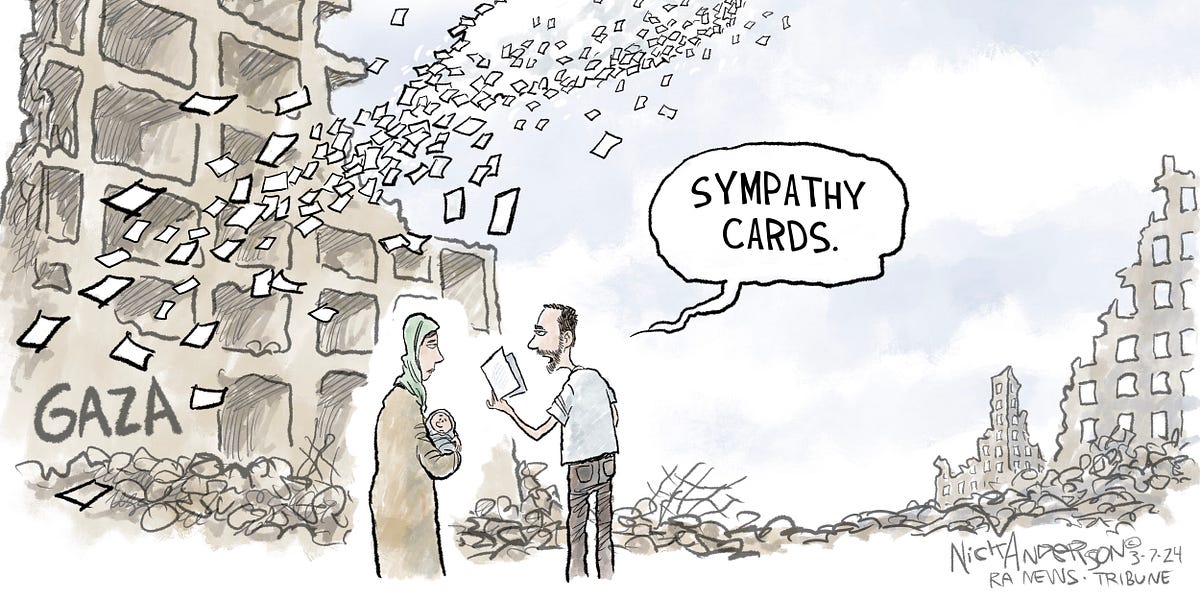 Gaza Air Drop - by Nick Anderson - Pen Strokes