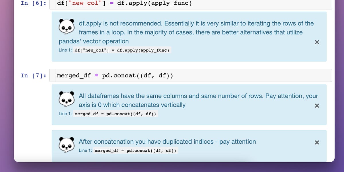 Generate Helpful Hints As You Write Your Pandas Code