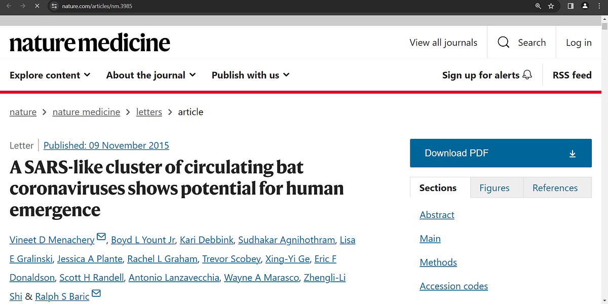 Menachery & Baric et al.: This was the key study that we should have ...
