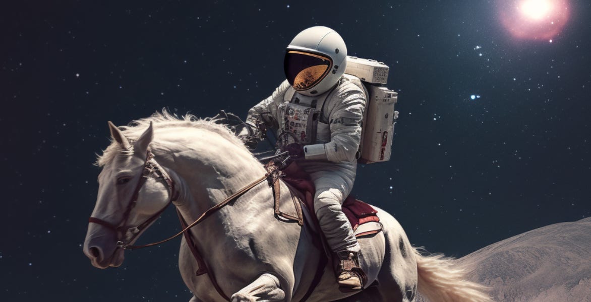 Can a horse ride an astronaut? - by James McCammon