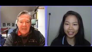 Michael Conniff talks with Huey Ching, a young aspiring entrepreneur ...