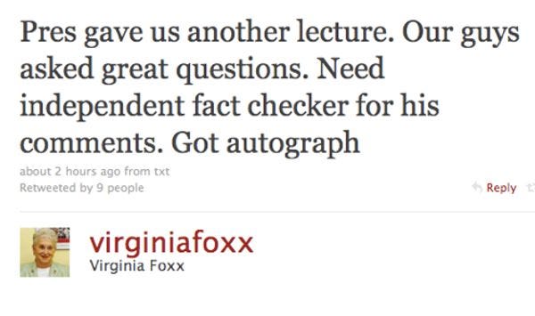Virginia Foxx Won't Let Partisanship Get In Way Of Her Autograph Collection
