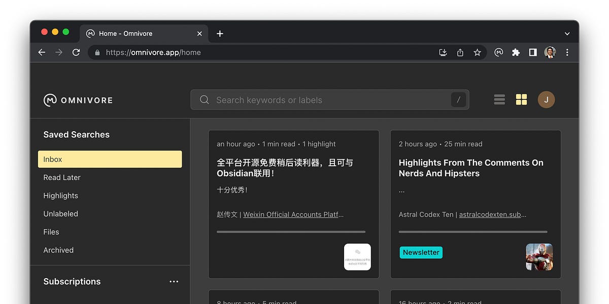 Whats new in Omnivore - Omnivore
