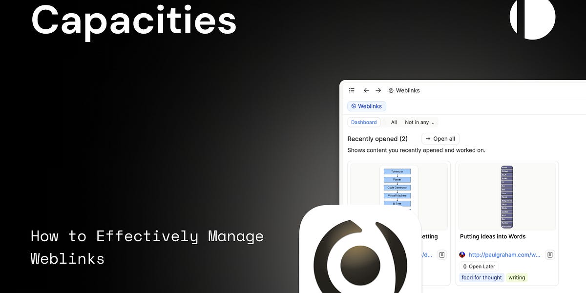 Capacities - How to Effectively Manage Weblinks