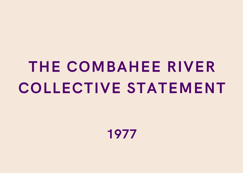 The Combahee River Collective Statement (1977)