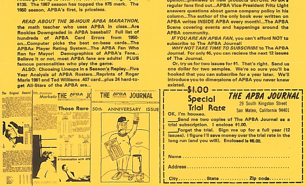 APBA's Relationship With The APBA Journal