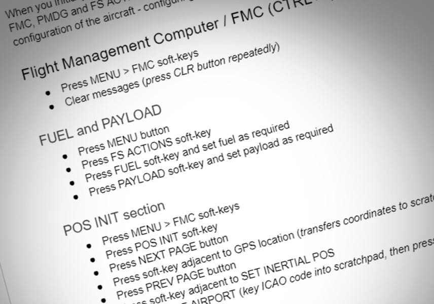 PMDG Boeing 777-300 FMC Quick Reference Guide