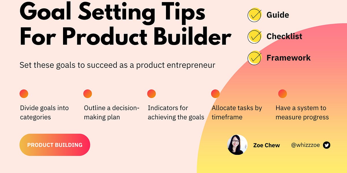 Set these goals to succeed as a product builder
