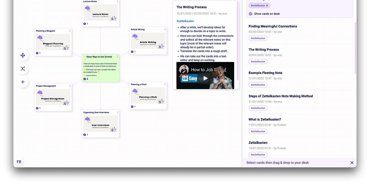 2 New (Visual) Note Taking apps - Scrintal & Napkin
