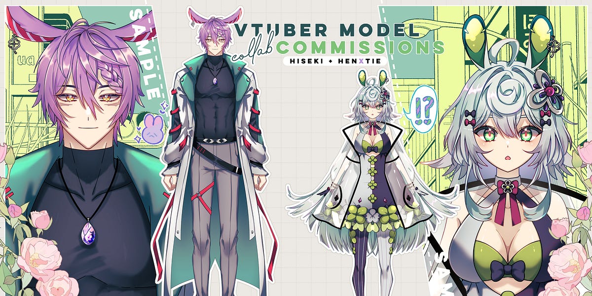 VTuber Model Collab Commission - by henxtie