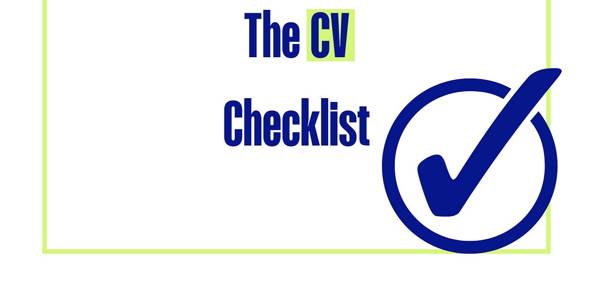 CV Checklist - NXT LVL Career Hub