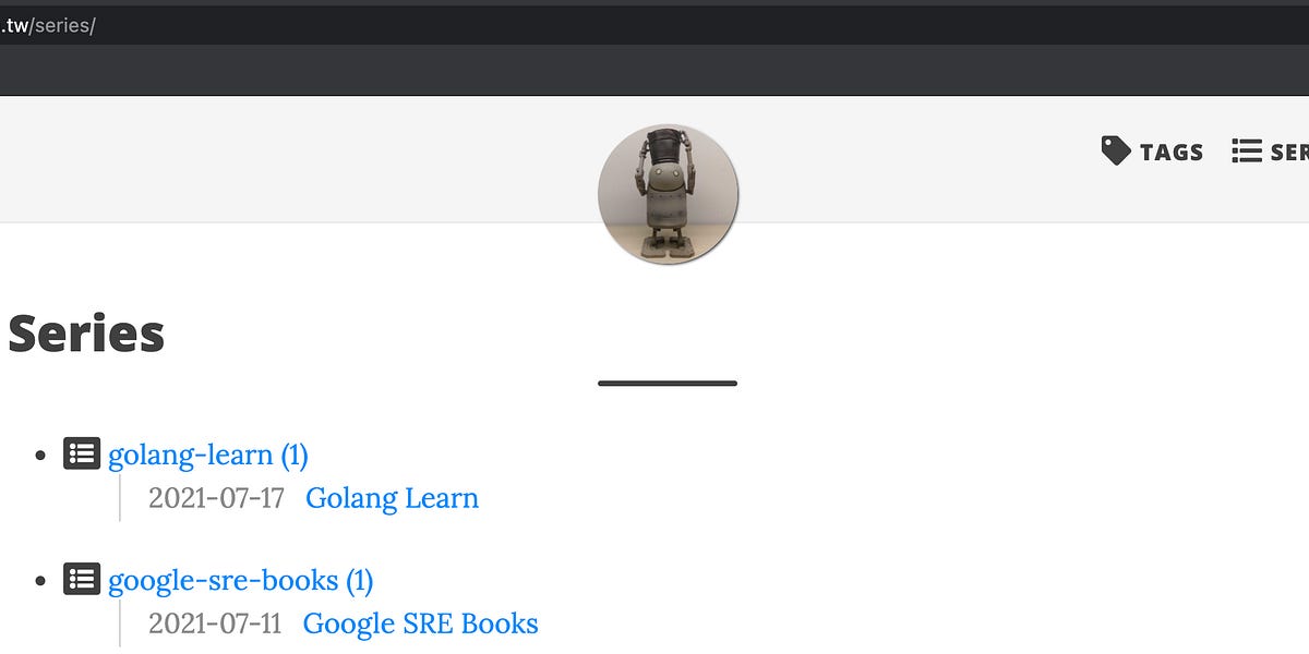 Add Series Taxonomy to Beautiful Hugo Theme