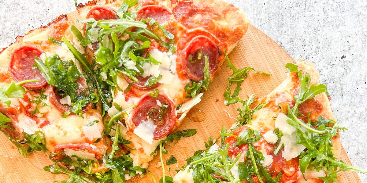 bee-sting pizza insalata - by Caroline Chambers
