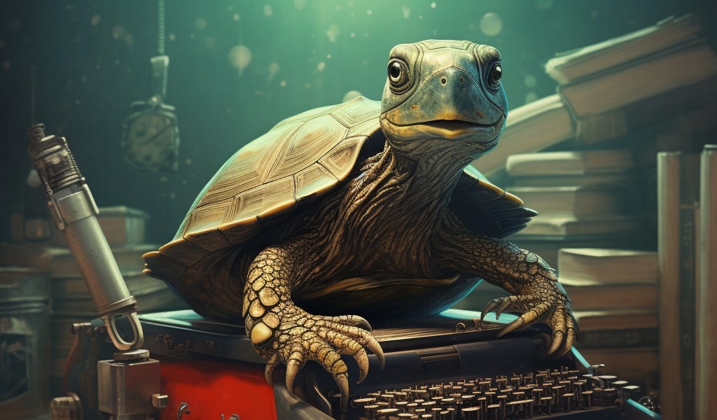 Tap, Tap, Tap on The Tiny `turtle` Typewriter