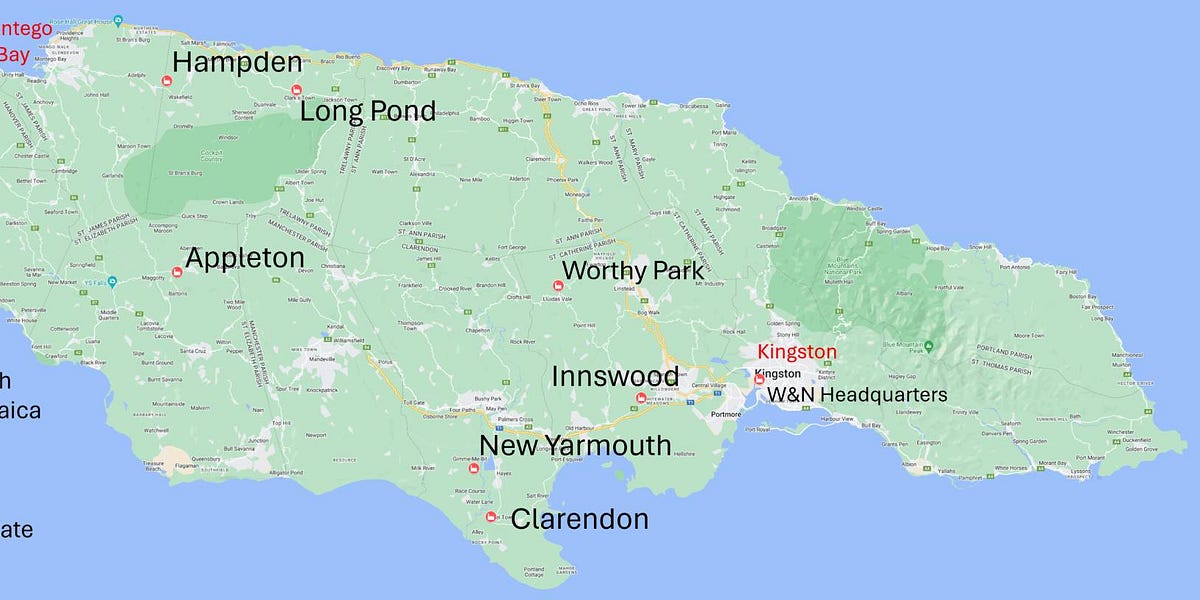 Jamaica Rum Distillery Map and Notes - by Matt Pietrek