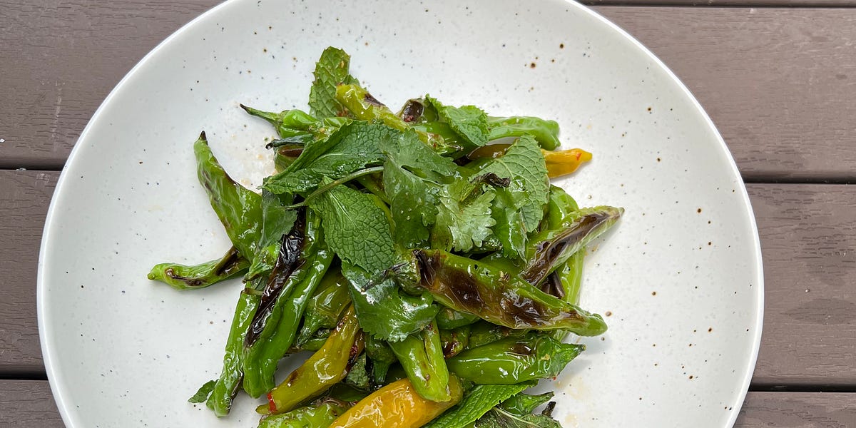 grilled shishitos with fish sauce - by Chuck Cruz - Chuck