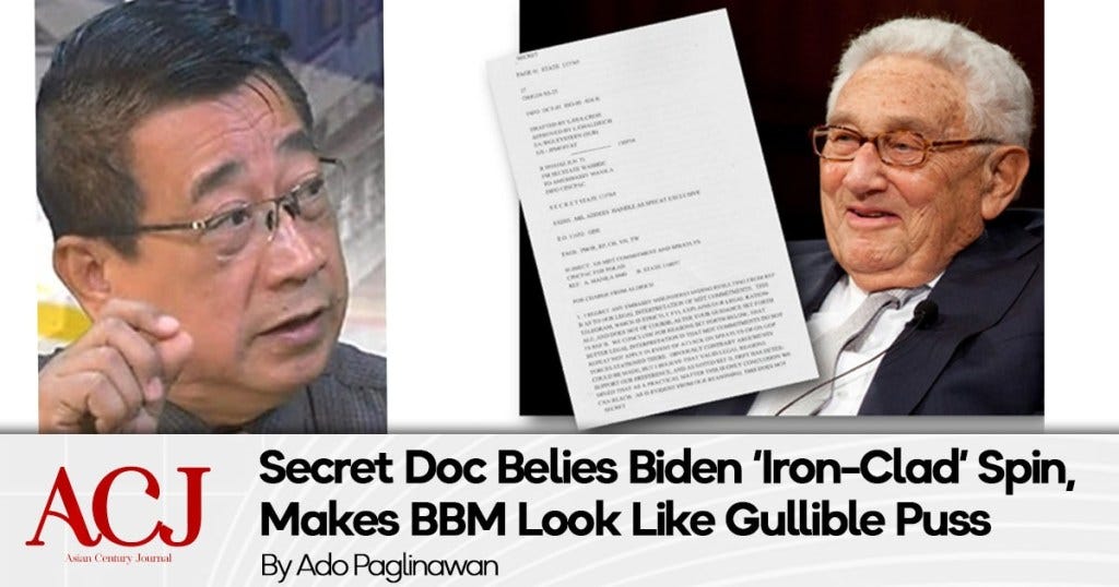 Secret Doc Belies Biden ‘Iron-Clad’ Spin, Makes BBM Look Like Gullible Puss