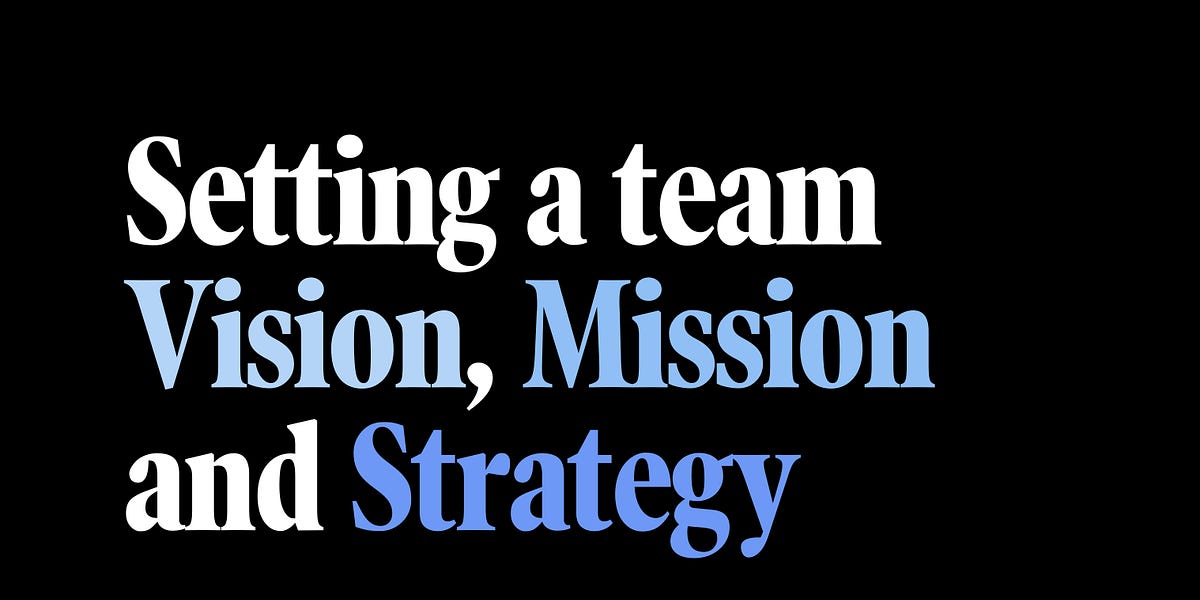 Setting a team vision, mission, and strategy