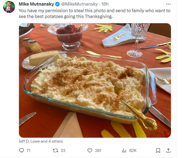 Friday Four-Pack 11.24.23 - by Mut (Mike Mutnansky)