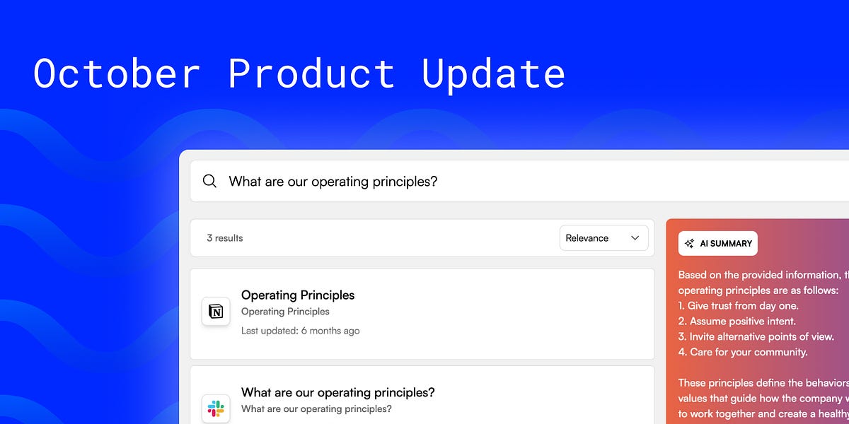 October Product Update - by Rowan Bailey