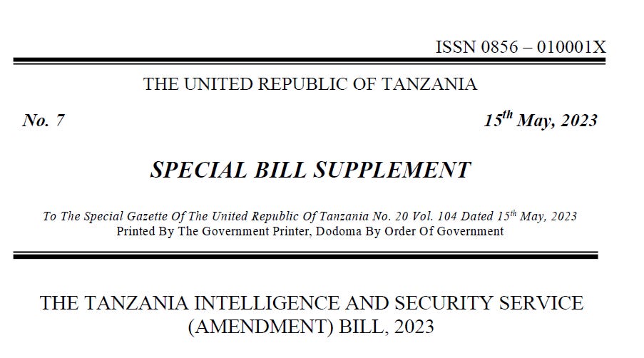 The Tanzania Intelligence and Security Service (Amendment) Act, 2023 ...