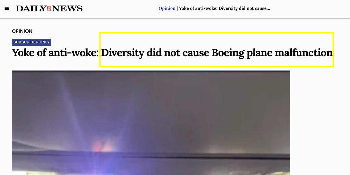 Woke Boeing + Woke United: Unsafe at Any Altitude