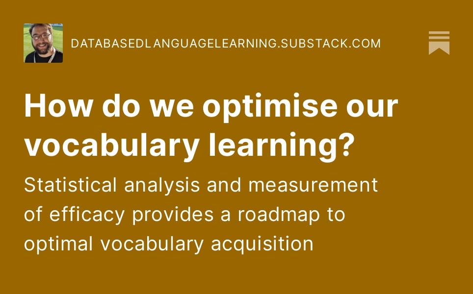 How do we optimise our vocabulary learning?