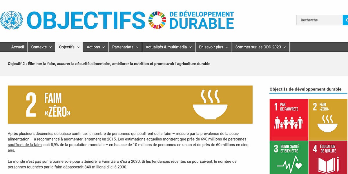 "Faim Zéro" ou le business des "objectifs" onusiens
