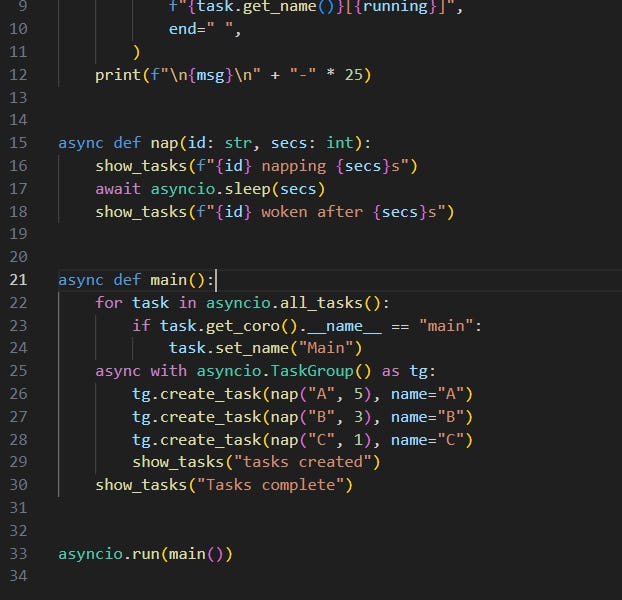 Python 3.11 asyncio.TaskGroup - by Bruce Eckel