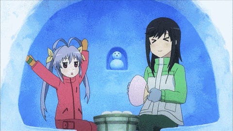 Omake Gif Anime - Non Non Biyori - Episode 11 - Snow House