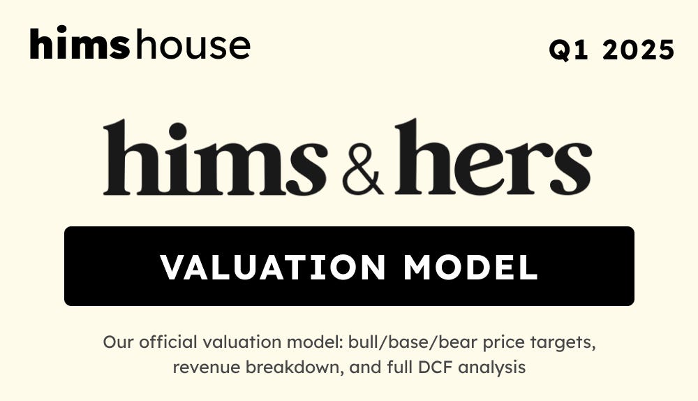 🚨 HIMS VALUATION MODEL - by Jonathan Stern - Hims House